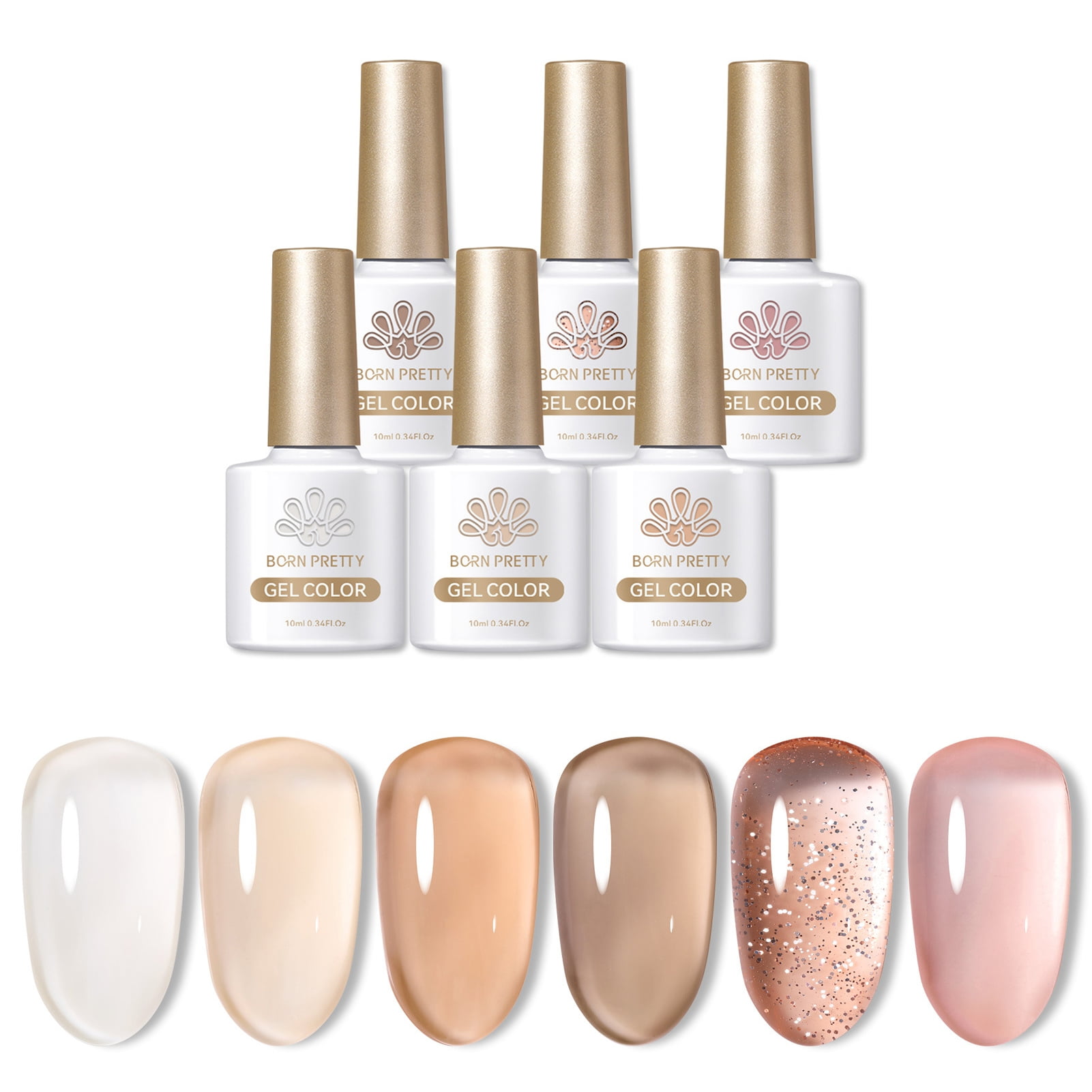 Mightlink 6Pcs 10ml Manicure Gel Sets Lasting High Gloss Shine Non ...