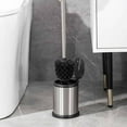 Chrome Toilet Brush Set with Stainless Steel Handle, Folding Lid and ...