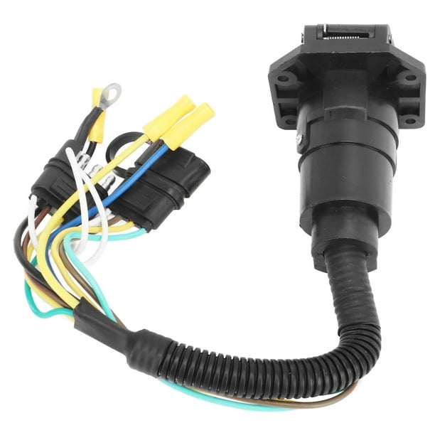 Trailer Wiring Adapter, 4 Way Flat To 7 Way RV Blade Rust Proof Trailer ...