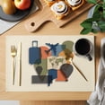 Aircraft Maps Cotton Linen Placemats Set of 1, Abstract Black Hot ...