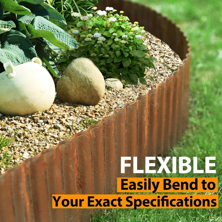 Iron Edging For Landscaping Steel Lawn Edging, 5PCS Metal Landscape