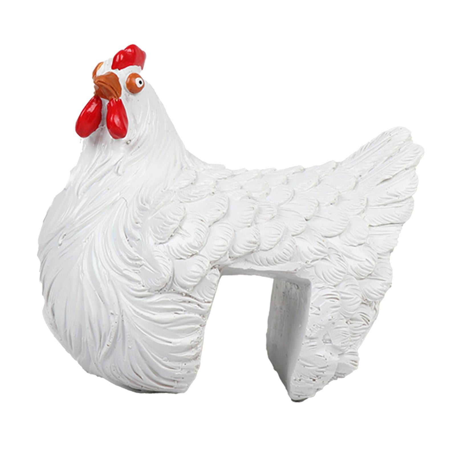 Resin Hen Statues Decor,chicken Sculpture Figurines Artwork for White ...