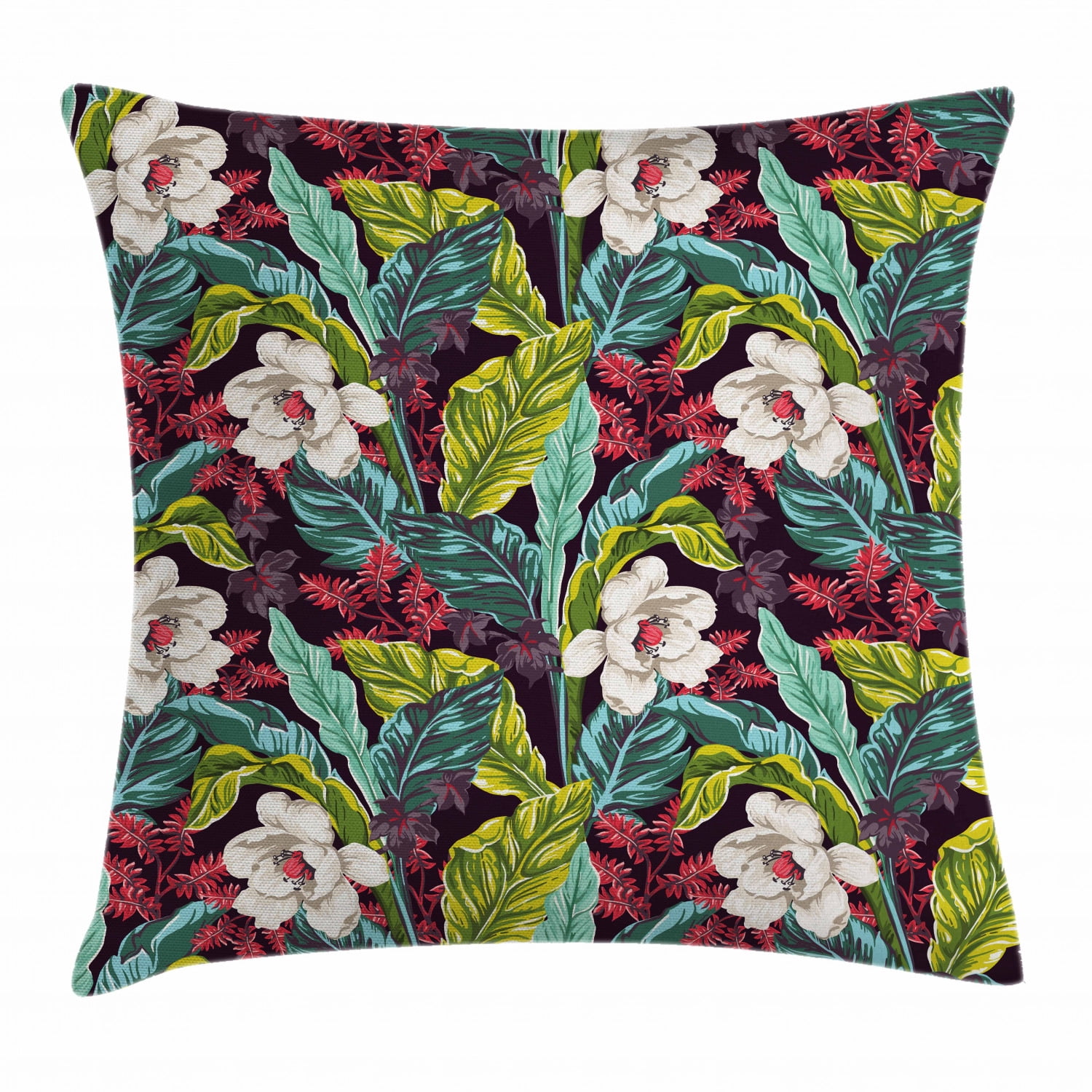 Plant Throw Pillow Cushion Cover, Exotic Nature Depicting Image of a ...