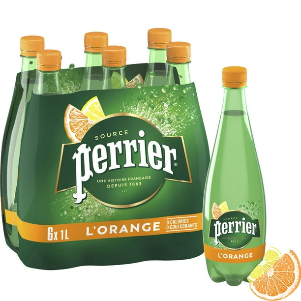 Perrier L’Orange Sparkling Carbonated Water – 6x1 L Bottle, 6 x 1L ...