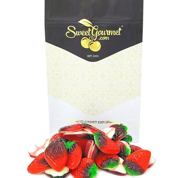 SweetGourmet Giant Gummi Strawberries With Cream | Bulk Gummy Candy | 1 ...