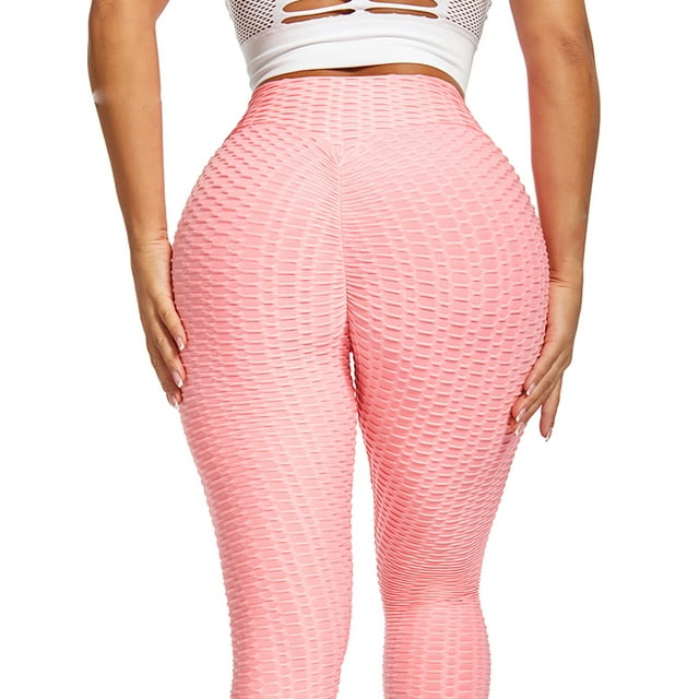 Lelinta Womens Textured Yoga Pants Ruched Butt Lifting High Waist