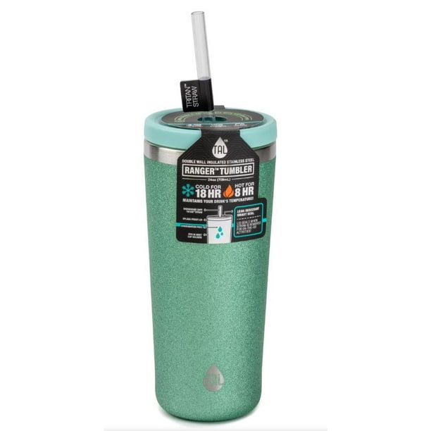 TAL Stainless Steel Ranger Tumbler Water Bottle 24 fl oz, Glitter Mint ...