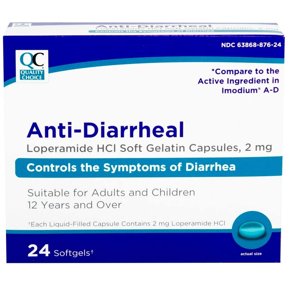 QC Loperamide 2mg Anti-Diarrheal Softgel 24 ea - Walmart.com - Walmart.com
