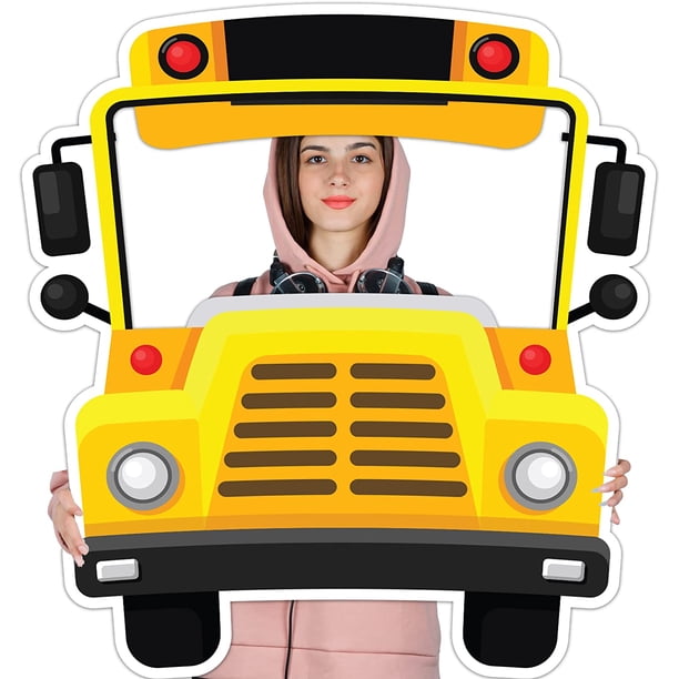 VictoryStore School Bus Photo Booth Frame - 35x38 Inch Selfie Prop ...