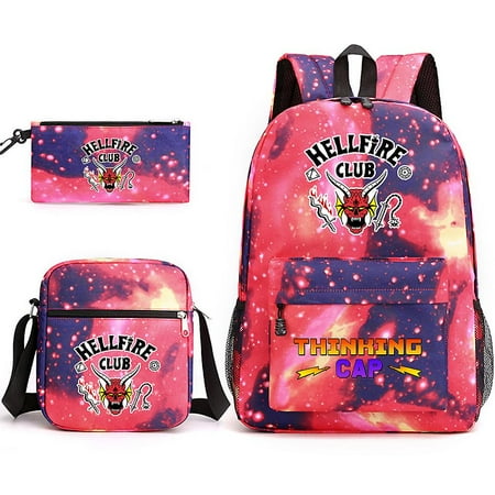 Stranger Things Hellfire Club Backpack Three-piece Set School Bag ...