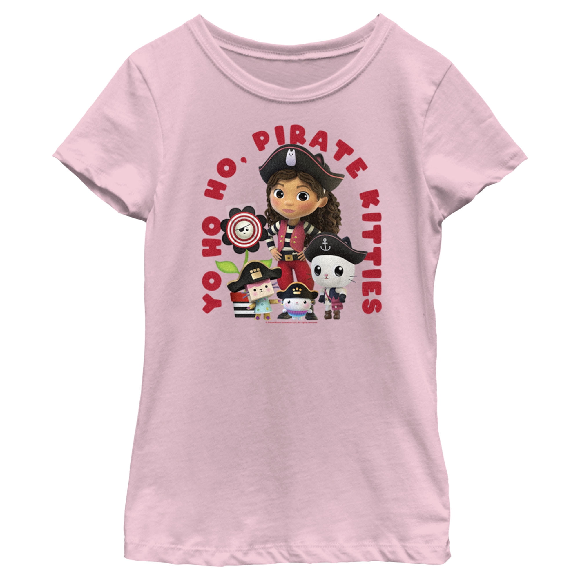 Girl's DreamWorks: Gabby's Dollhouse Yo Ho Ho Pirate Kitties Graphic ...