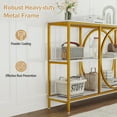 Barara King 3-Tier Console Desk Table with Faux Marble Top and Storage ...