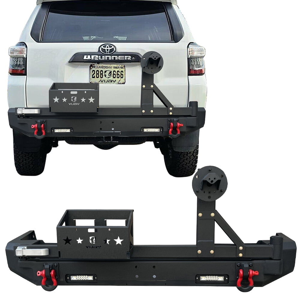 Vijay Black Steel Rear Bumper Fits 2015-2020 4Runner with Tire carrier ...