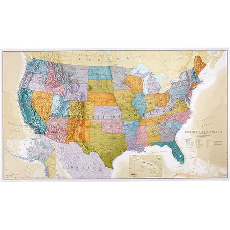 Maps International XXL Classic USA Wall Map - Map of The USA Poster ...