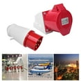 32A 5 Pin 415V Wall Mounted Inlet Plug Male+Femle Red 3 Phase ...