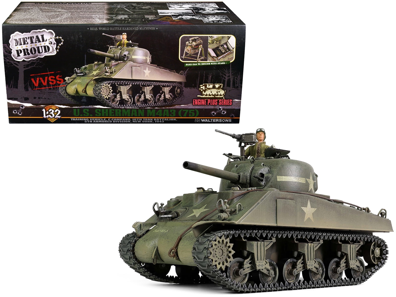 Sherman M4A3 (75) Medium Tank U.S. "Training vehicle" (1943) "Engine ...
