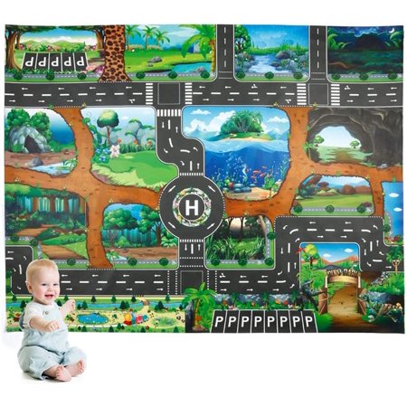 Large Size Baby Play Mat Map Kids Crawling Educational Play Mat Game ...