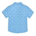 Dailycode Small Short Sleeve Button Down Shirts Bright Blue White Polka ...