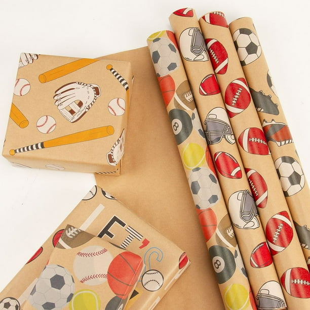 WRAPAHOLIC Kraft Gift Wrapping Paper Sheet - Ball Print for Birthday ...
