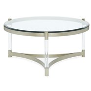 Magnussen Copia Cocktail Glass Table in Antique Silver with Gold Tint ...