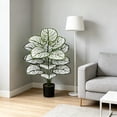 Artificial Greenery Plant Realistic Faux Leaves Ornament Easy Maintain ...