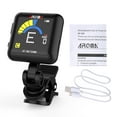 AROMA Rechargeable Guitar Clip-on Tuner For Electric Acoustic Guitars ...