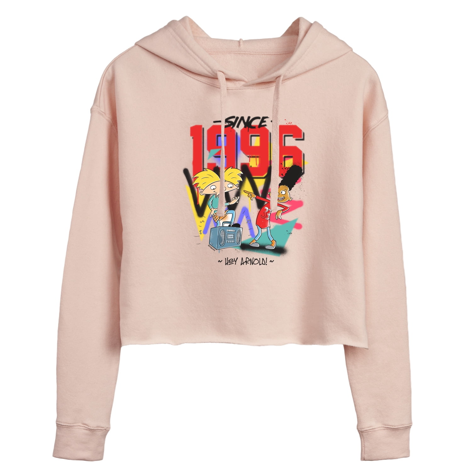 Hey Arnold! - Since 96 - Juniors Cropped Pullover Hoodie - Walmart.com