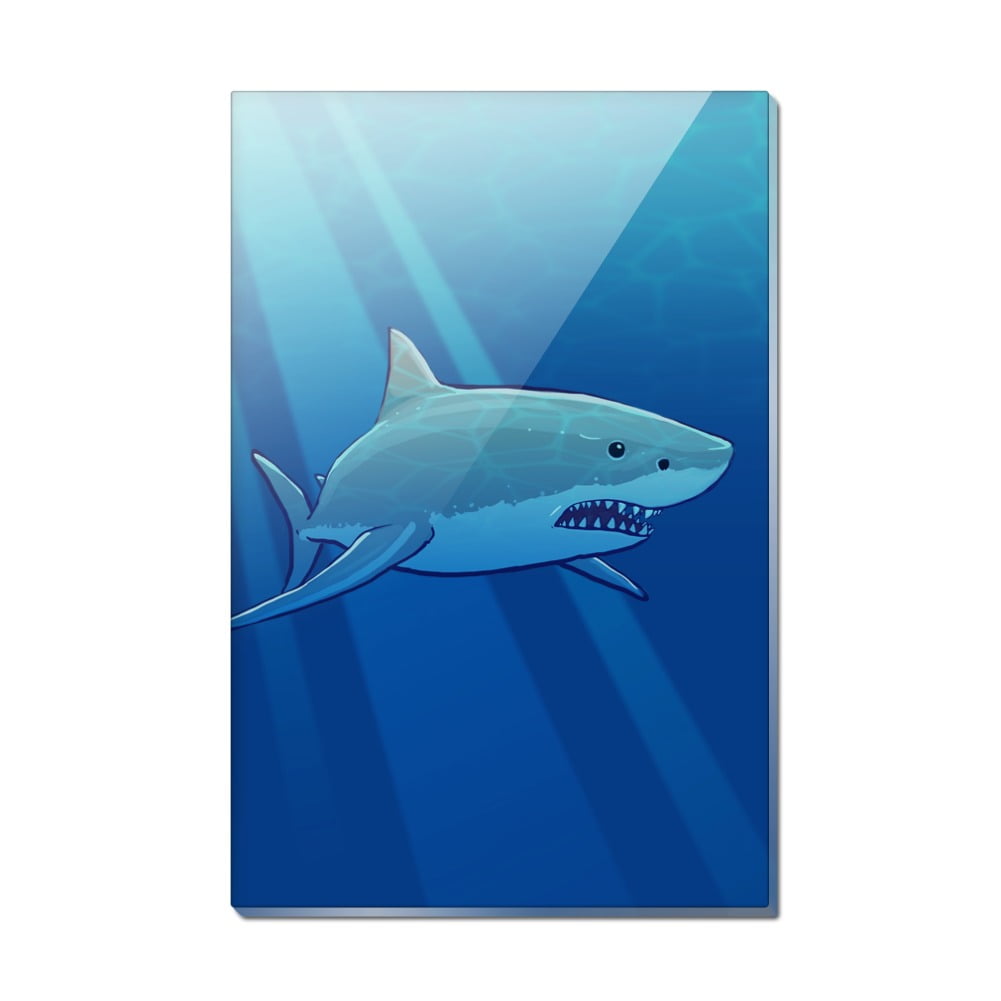 Great White Shark Realistic Rectangle Acrylic Fridge Refrigerator ...