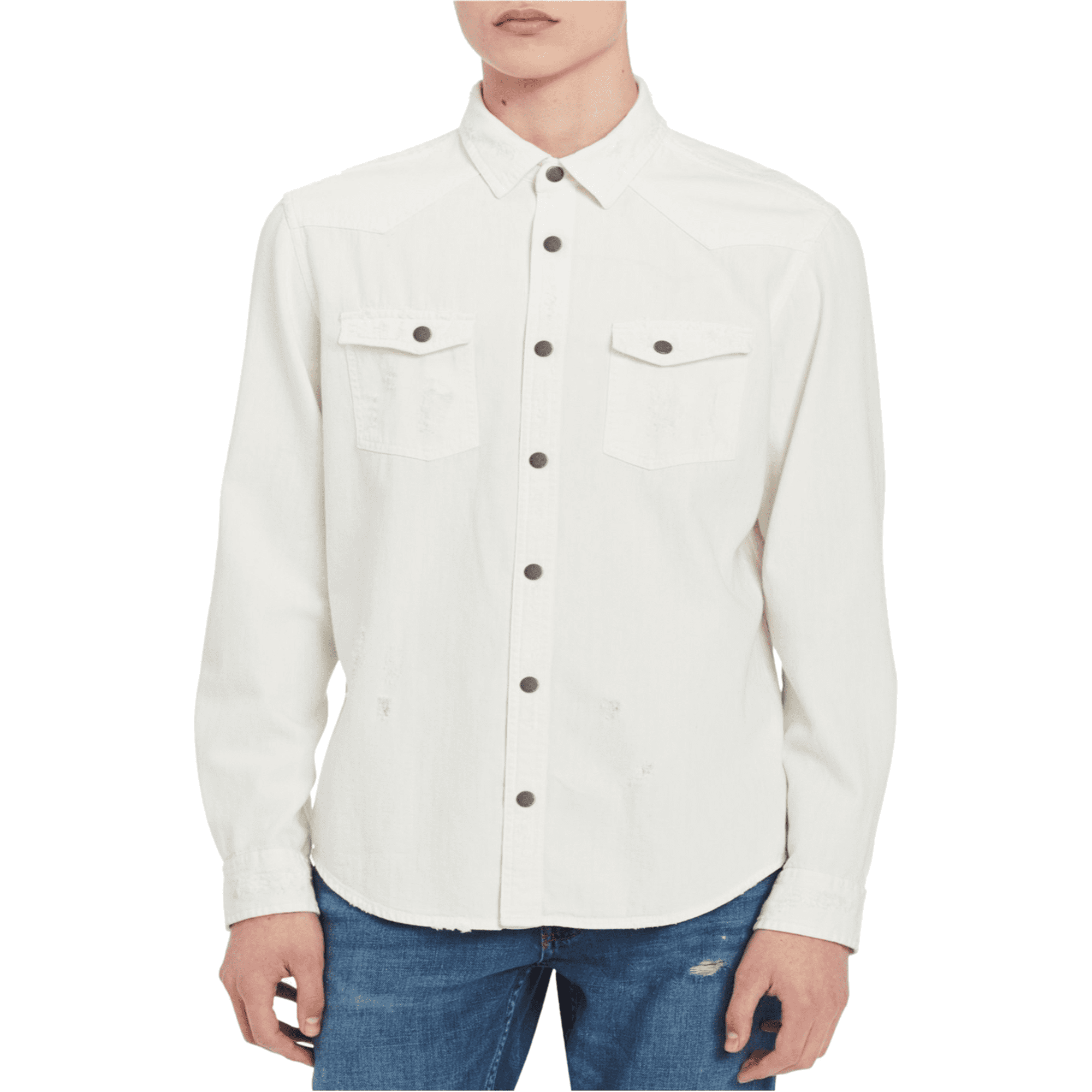 Camisa con Botones Calvin Klein Western Destroyer para hombre blanca ...