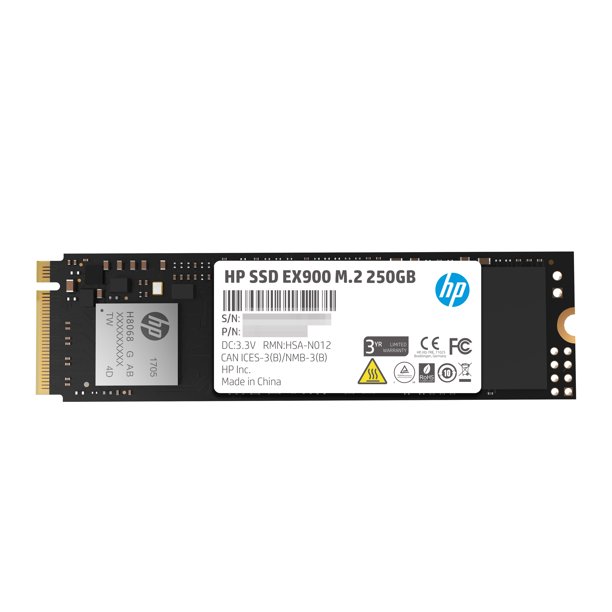 HP SSD EX900 250GB M.2 PCI Express 3.0 NVMe 1.3 SSD (Solid State Drive ...