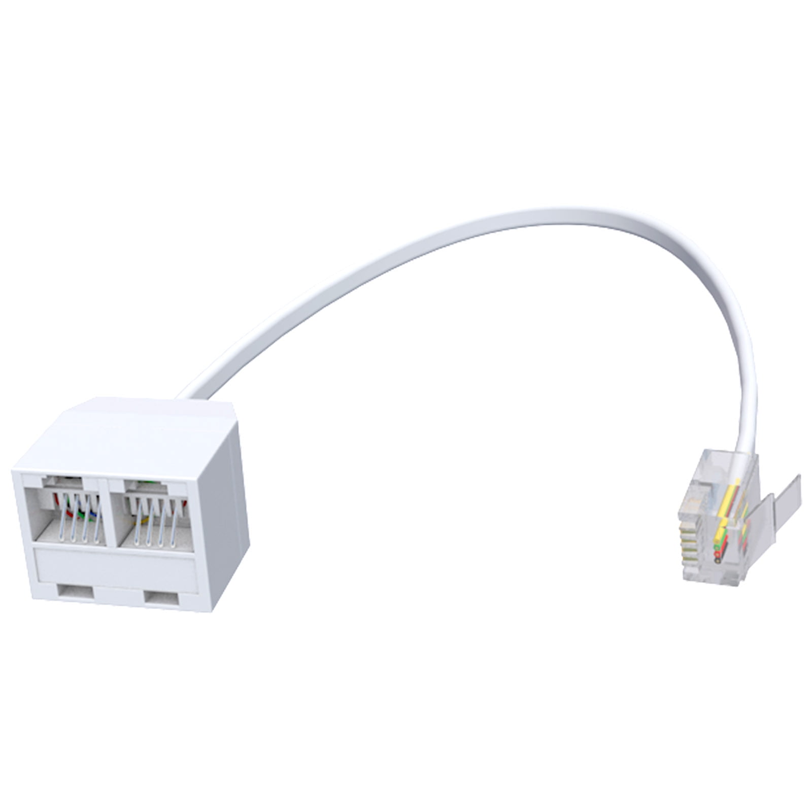 ELECTCHN Two Way Telephone Splitters RJ11 Male to Dual Female Cable ...