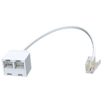 ELECTCHN Two Way Telephone Splitters RJ11 Male to Dual Female Cable ...