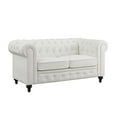 Chesterfield Living Room Tufted Furniture - White Sofa Loveseat Set ...