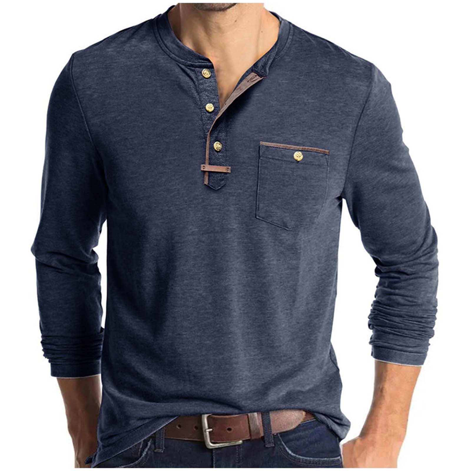 Click here for Hotojiny Mens Long Sleeve Henley Shirts Comfortabl... prices