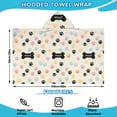 Bone and Dog Paw Print Beige Pattern Teens Hooded Bath Towel Wrap for ...