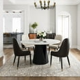POVISON 47"Modern Round White Dining Table for 4，Glossy Sintered Stone ...