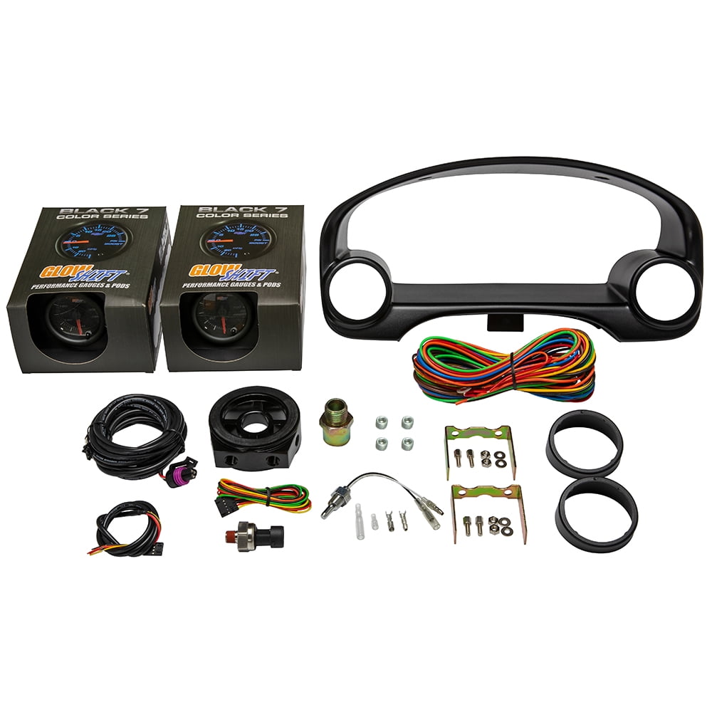 GlowShift 1996-2000 Honda Civic Dual Cluster Gauge Package with Black 7 ...