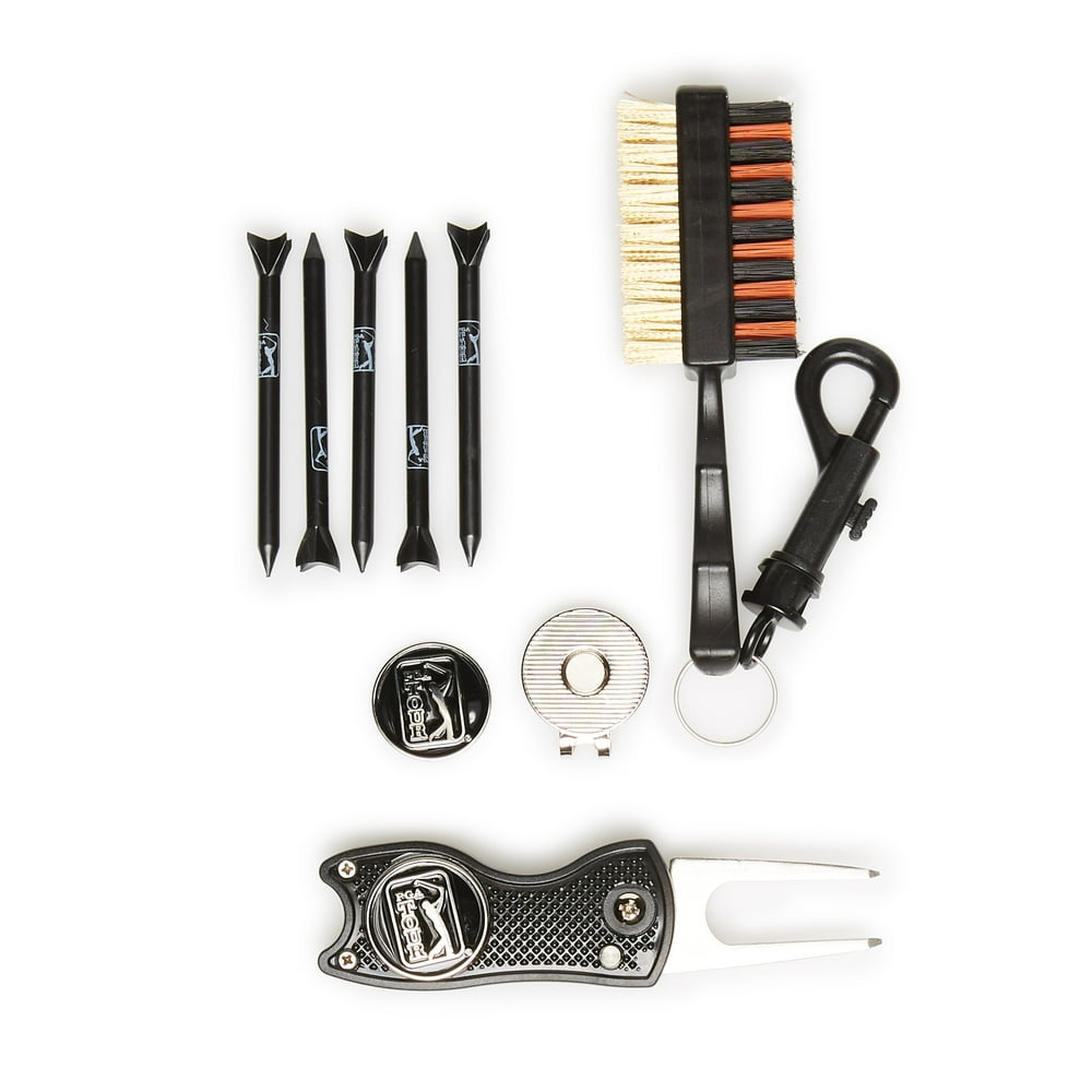 PGA Tour Golf Starter Set with Brush, Tees, Ball Markers, Divot Tool ...