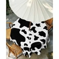 Cow Print Round Outdoor Tablecloth, Waterproof Table Cloth Cover with ...