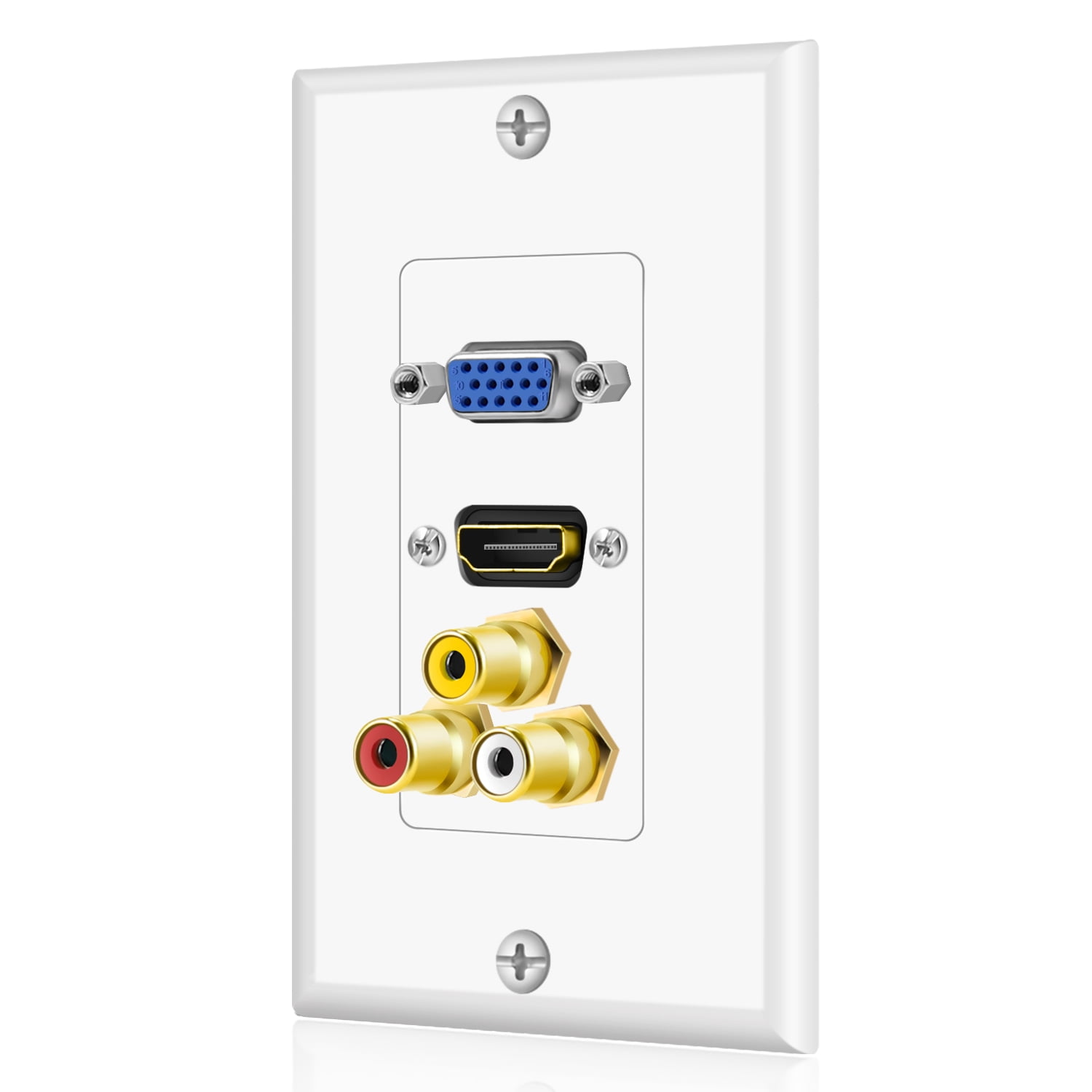 HDMI + VGA + 3RCA Wall Plate - 4k UHD ARC/eARC Ethernet Pass-Thru ...