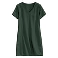 Bobifish Big Girls Dresses V Neck Short Sleeve Solid Color Lightweight ...