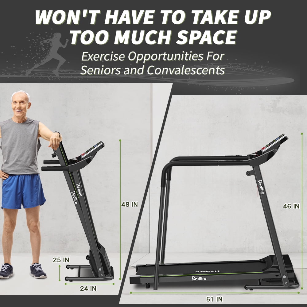 Buy Redliro Walking Pad Treadmill Long Handrails for Mobility/Balance ...