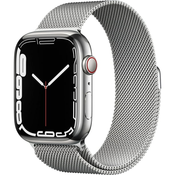 Restored Apple Watch Gen 7 Series 7 Cell 45mm Silver Stainless Steel ...