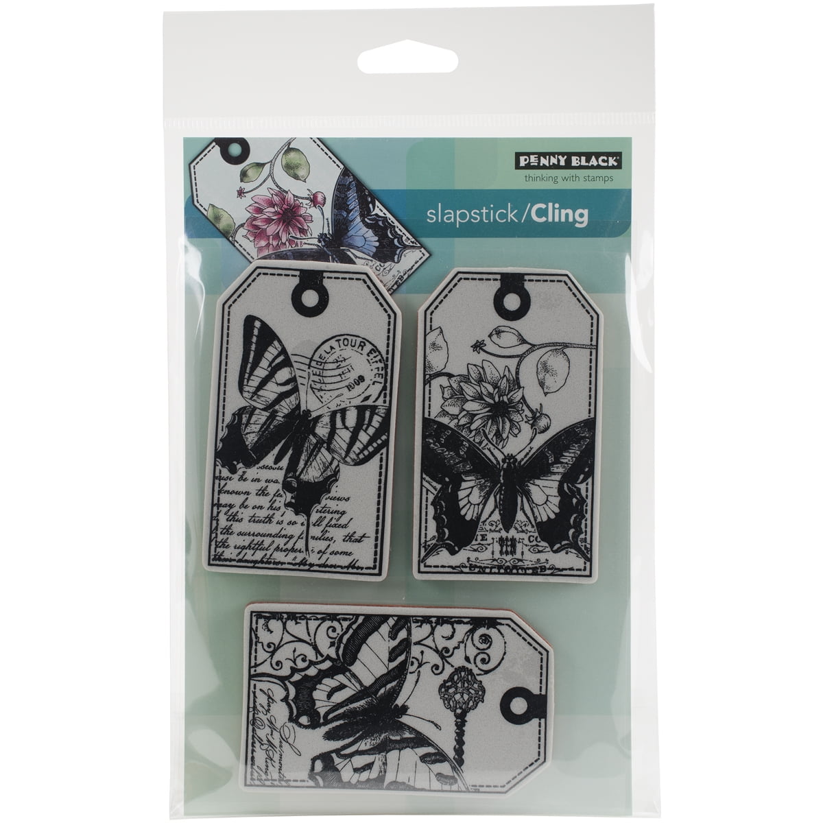 penny black 40-328 butterfly party slapstick cling stamp - Walmart.com