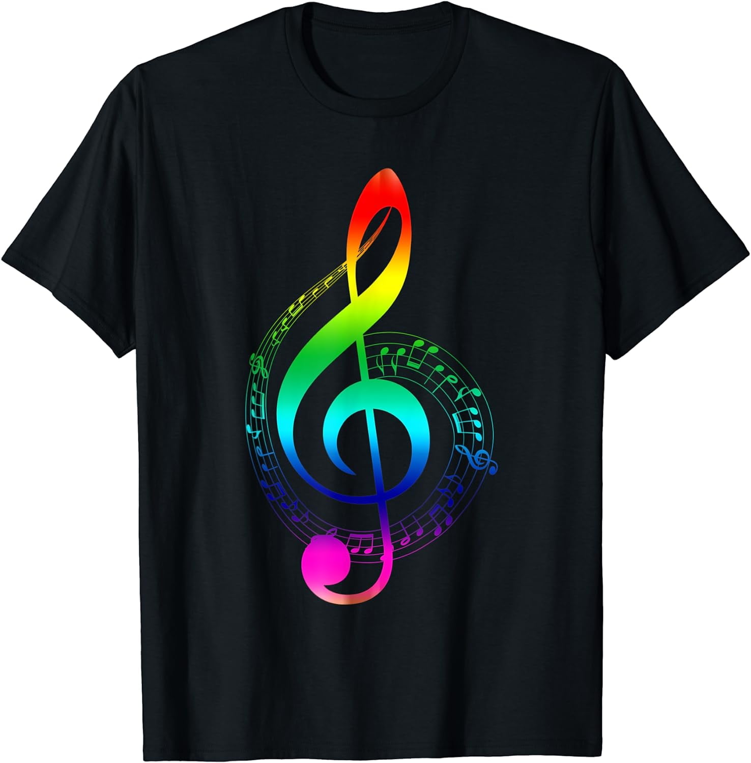 Music Note Rainbow Treble Clef Musical Symbol for Musicians T-Shirt ...