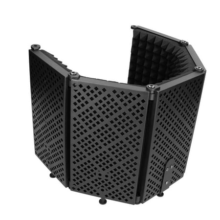 Microphone Isolation Shield, Portable Studio Mic Sound Absorbing ...