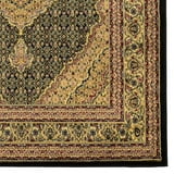 Linon Elegance Flowers & Plants Transitional Area Rug, Black, 2' x 3 ...