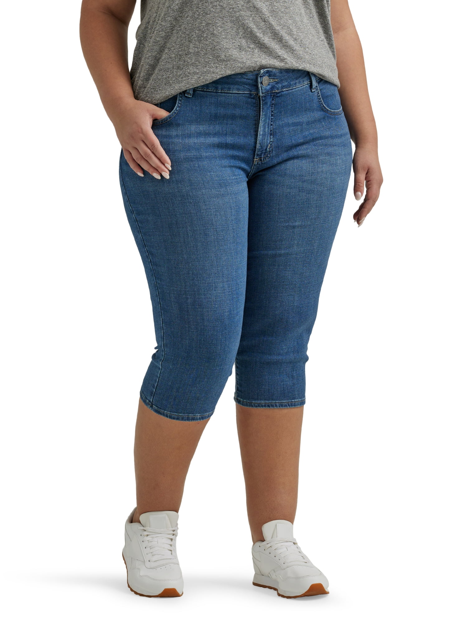 Riders by Lee® Women's Plus Size Ultra Soft Capris - Walmart.com