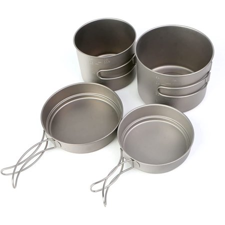 Titanium Pots Set Titanium Camp Pot Titanium Pan Outdoor Cookware ...