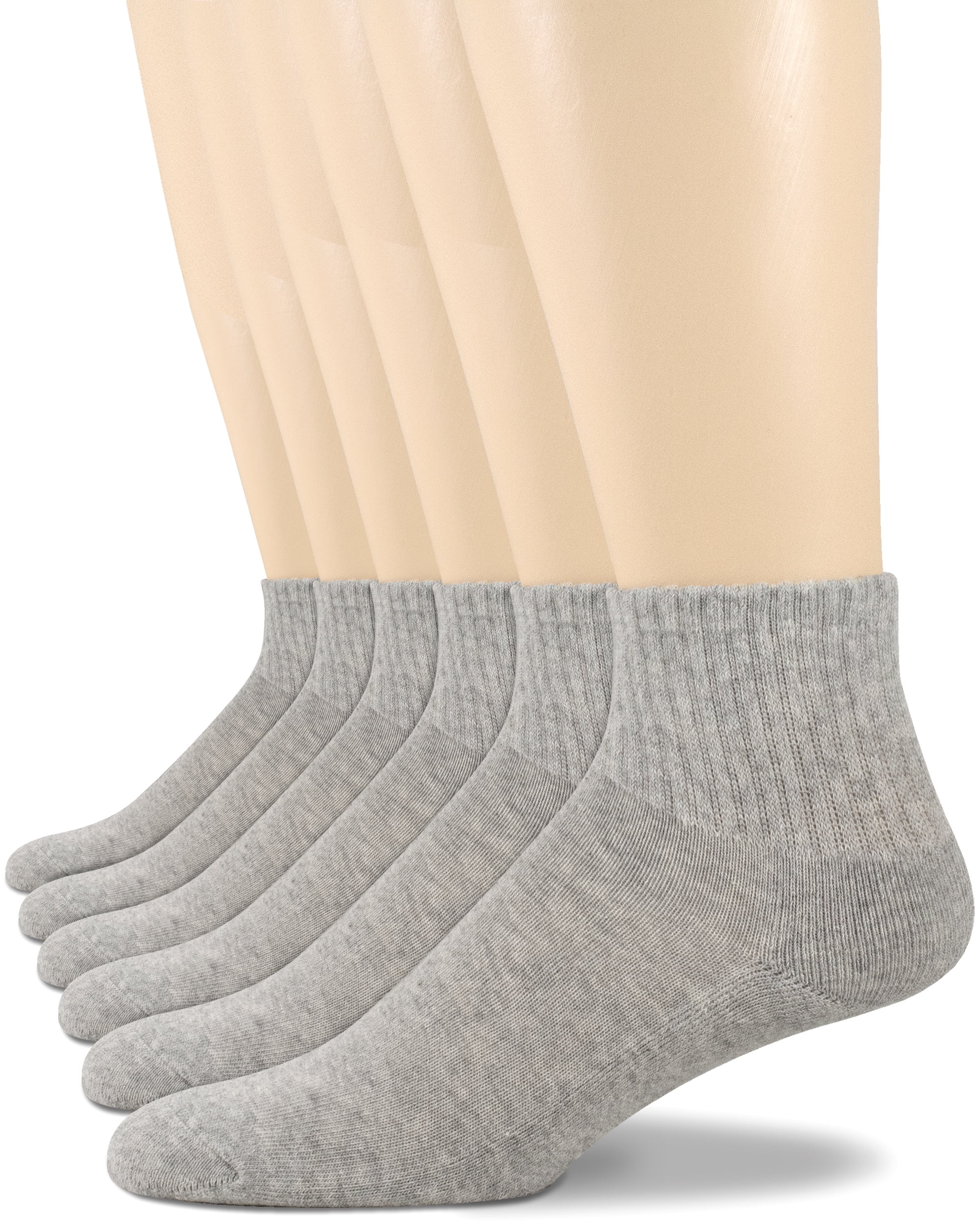 6 Pack Men's Ankle Cotton Athletic Running Sports Socks Gray Size 9-11 ...